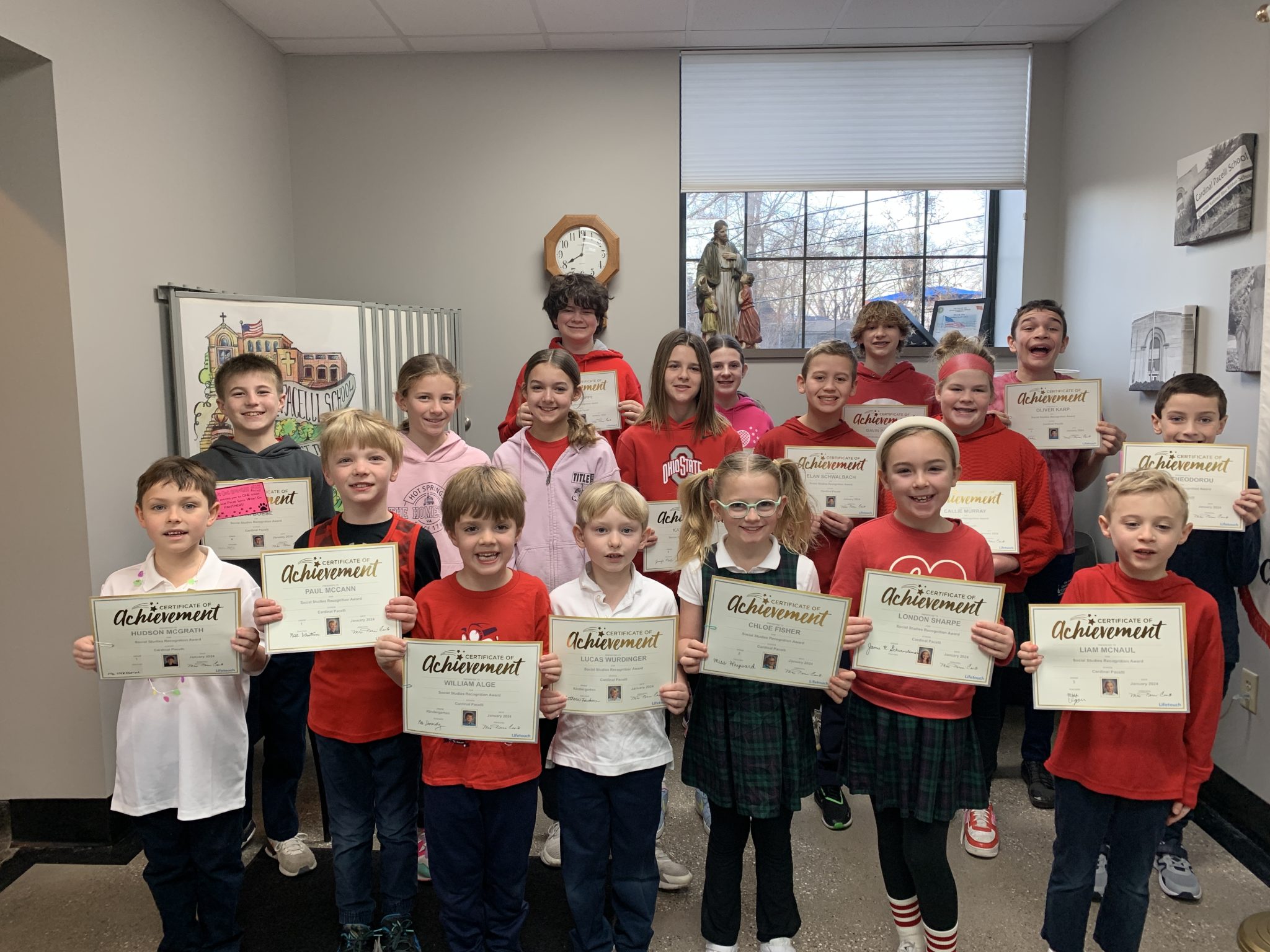 January Subject Recognition Award- Social Studies – Cardinal Pacelli